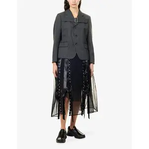 Comme Des Garçons Buckle Notch-lapel Wool Blazer