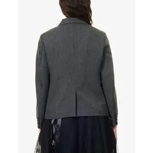 Comme Des Garçons Buckle Notch-lapel Wool Blazer