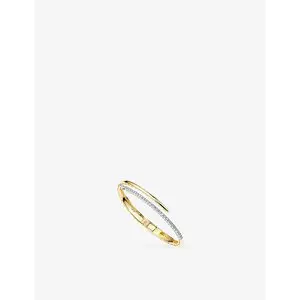 Yeprem Golden Strada Yellow Gold And Diamond Bangle Bracelet - White Yellow