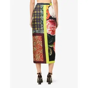 Dries Van Noten Scarf-print Wrap Midi Skirt