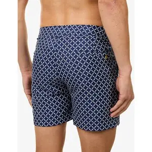 Orlebar Brown Bulldog Tessoro Jacquard Swim Shorts - Night Iris/white Sand