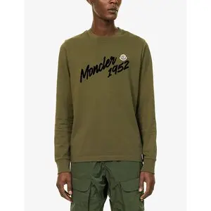 Moncler Scribble Logo-print Long-sleeve Cotton T-shirt