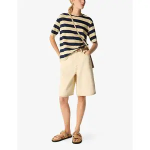 Whistles Wide Stripe-print Cotton T-shirt