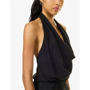 Dissh Adele Cowl-neck Cupro-blend Top