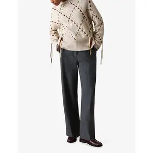 Whistles High-rise Straight-leg Stretch-woven Trousers