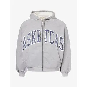 BASKETCASE Logo-print Athletics Studded Full-zip Jersey Hoodie