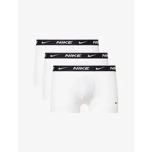 Nike Essential Pack Of Three Cotton-stretch Trunks - White