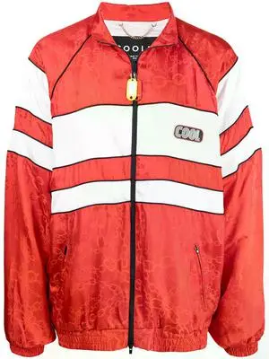 COOL T.M Logo-patch Striped Sports Jacket