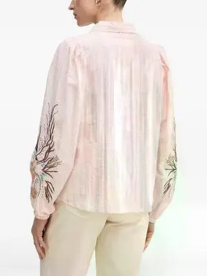MOS MOSH Striped Embroidered Shirt
