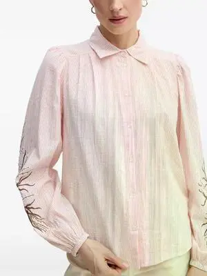 MOS MOSH Striped Embroidered Shirt