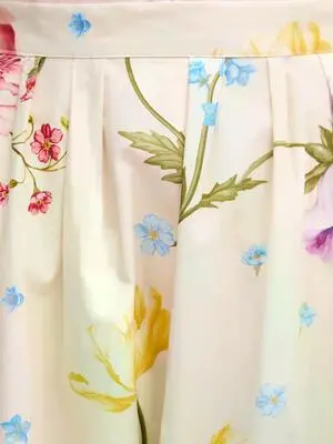 OUI Floral Print Pleated Midi Skirt