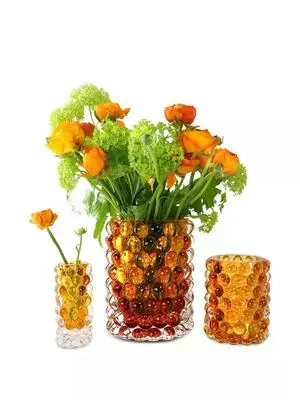 SKOGSBERG&SMART Large Hurricane Boule Hobnail Vase - Orange