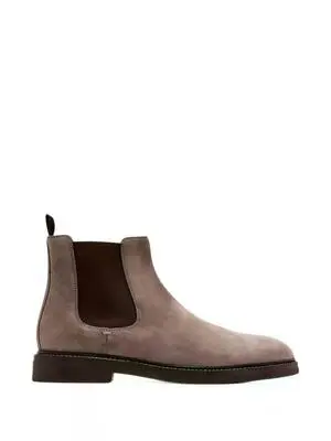 Brunello Cucinelli Suede Chelsea Boots In Brown - Neutrals