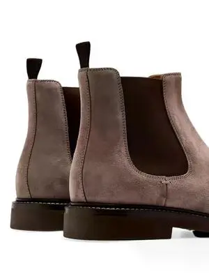 Brunello Cucinelli Suede Chelsea Boots In Brown