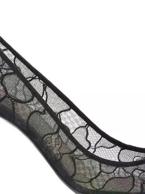 Amina Muaddi Camellia Crystal-embellished Lace Pumps