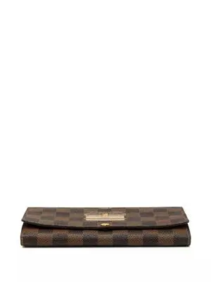 LOUIS VUITTON 2013 Limited Edition Damier Ebene Trunks And Locks Sarah Wallet Long Wallets