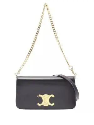 Celine 2000-2026 Shiny Calfskin Triomphe Claude Shoulder Bag