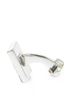 Corneliani Leather Square Cufflinks - Silver