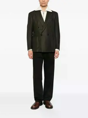 Tagliatore Notch-lapel Double-breasted Blazer - Brown