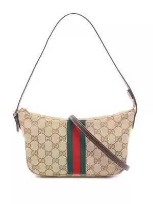 Gucci 2016-2026 Small Gg Canvas Web Lunetta Satchel - Neutrals