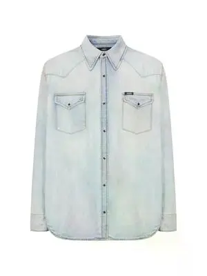 Amiri Western Denim Long Sleeve Shirt - Blue