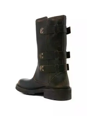 GOLDEN GOOSE Triple-buckle Distressed-effect Biker Boots