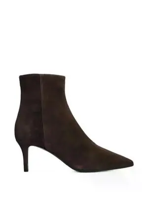 FABIO RUSCONI Calf Suede Pointed-toe Ankle Boots - Brown