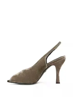 Lola Cruz Garbiette 95 Velvet Peep-toe Pumps