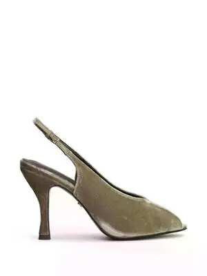 LOLA CRUZ Lola Cruz Garbiette 95 Velvet Peep-Toe Pumps