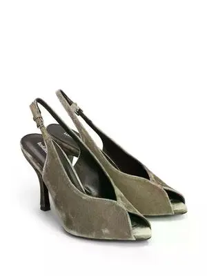 Lola Cruz Garbiette 95 Velvet Peep-toe Pumps