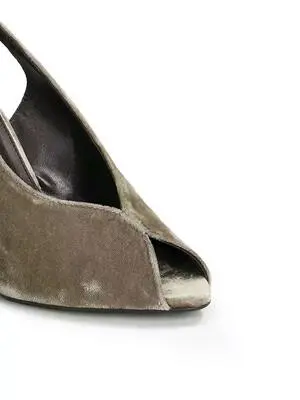 Lola Cruz Garbiette 95 Velvet Peep-toe Pumps