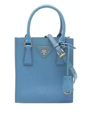 Prada 2010-2026 Saffiano Satchel - Blue