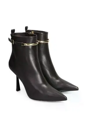 CHANTAL Buckled Leather Ankle Boots