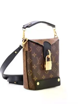 LOUIS VUITTON Bento Box Handbag Reverse Monogram Canvas Shoulder Bag - Black