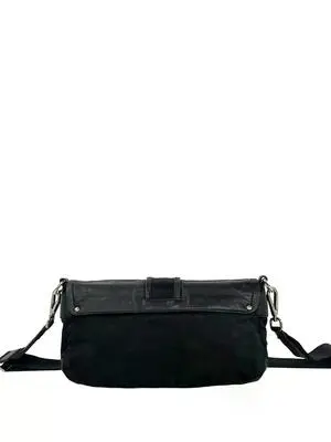 Prada Tessuto And Calfskin Crossbody Bag - Black