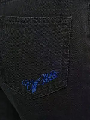 Off-White Logo-embroidered Straight-leg Jeans