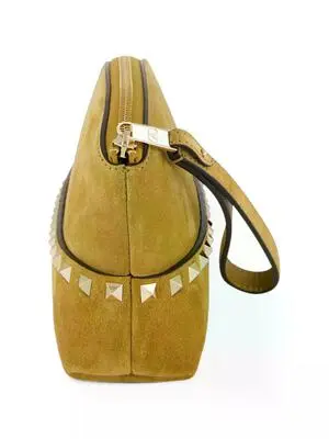 Valentino Garavani Rockstud Suede Clutch Bag - Neutrals