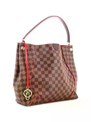 LOUIS VUITTON Caissa Damier Leather Hobo Bag - Red