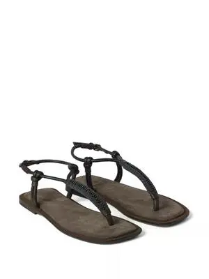 Brunello Cucinelli Monili-detail Leather Sandals