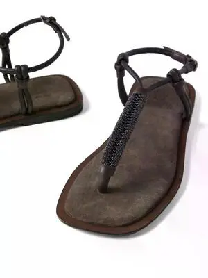 Brunello Cucinelli Monili-detail Leather Sandals