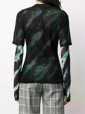 Off-White Printed Net Top