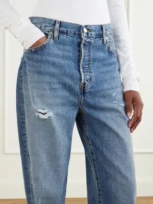 Eterne Saint Boyfriend Distressed Straight-leg Jeans