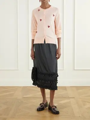 Simone Rocha Embellished Wool And Silk-blend Cardigan