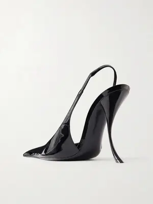 Saint Laurent Apolline Patent Leather Slingback Pumps