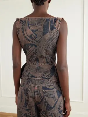 VIVIENNE WESTWOOD Printed Organic Denim Corset Vest