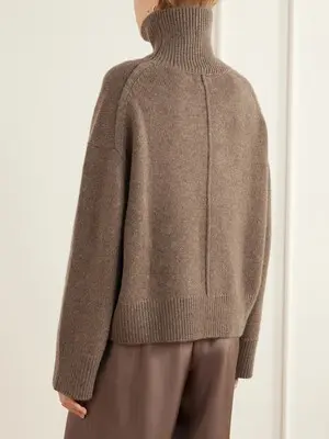 Loulou De Saison Jonah Cropped Cashmere Turtleneck Sweater