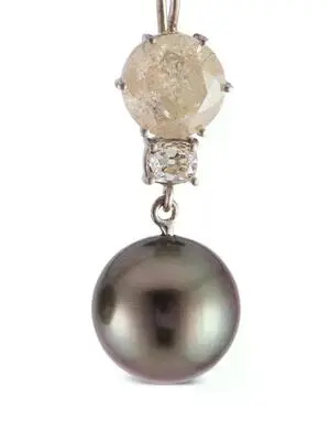 SYLVA & CIE Diamond And Pearl Drop Earrings