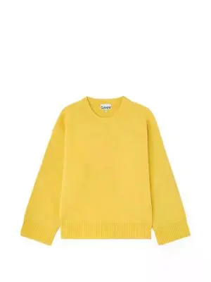 GANNI Ribbed-trim Drop-shoulder Sweater