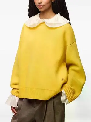 GANNI Ribbed-trim Drop-shoulder Sweater