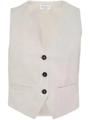 Brunello Cucinelli Linen-blend Waistcoat